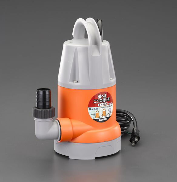 電源：AC100V周波数：60Hz出力：180W口径(mm)：25・32最大全揚程：7.5m最大吐出量：150L/分全揚程：6m（吐出量34L/分）サイズ(mm)：φ164×310(H)重量(kg)：4.0非自動型簡易汚水用残水処理など、用...