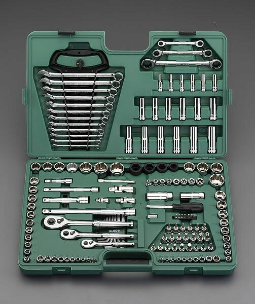 [セット内容]：150点差込角：1/4”・3/8”・1/2”ミリソケット： （6角）(1/4”)：4・5・6・7・8・9・10・11・12・13mm（6角）(3/8”)：9・10・11・12・13・14・15・16・17・ 18・19mm（...