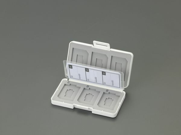 収納枚数：SDカード6枚microSDカード6枚サイズ：48.5(W)×11.8(D)×90(H)mm重量：約13g材質：ケース本体：ポリプロピレン収納トレー：EVA付属品：インデックスカード1枚SD/microSDカードケース用ケースをし...