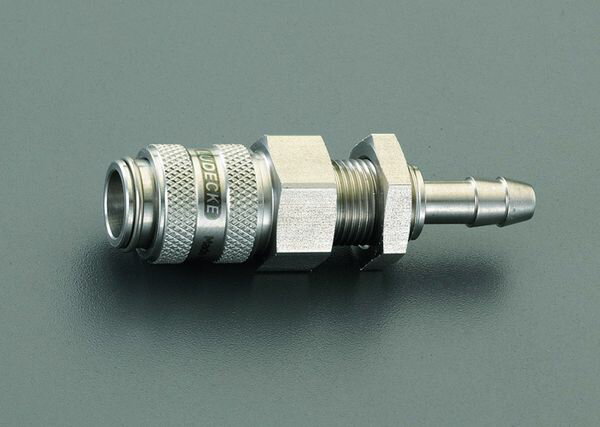 最高使用圧力：3.5MPa材質：ステンレスオーリング(FKM)ダブルシャットオフバルブワンプッシュ式全長：60mm衛生が要求される場所での圧縮空気の使用(クリーンルーム等)タケノコ径：5mmサイズ(mm)：G：M12×1 S：1400001...