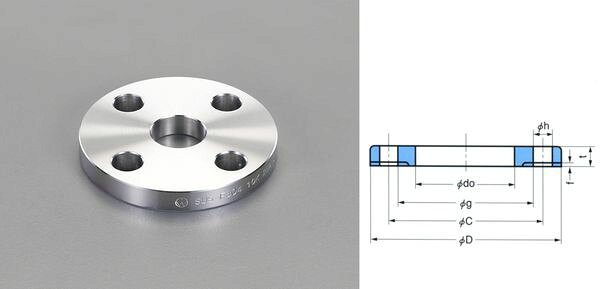 材質：SUSF304適用規格：JIS B2220呼び：32(1・1/4”)適用管外径：42.7mmクラス：5K内径（do）：43.2mm外径（D）：115mm厚み（t）：12mmガスケット座厚（f）：2mmガスケット座径（g）：70mmボル...