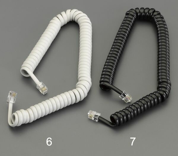 ストレート結線電話機やFAX等の本体と受話器の接続にRoHS指令対応仕様：4極4芯伸長時：2m（収縮時：0.3m）000012291671楽天 JP店　