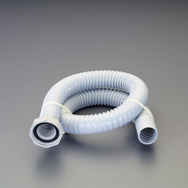 材質：塩化ビニール全長(m)：1取付サイズ：呼30取付ねじ：G1・1/4”ホース径：内径：φ30mm平パッキン付（インナー部に接着剤）管用ねじ 口元付ホースで排水トラップに取り付ける際、ホースも一緒に回して締めます。入数：1個EA468LA...