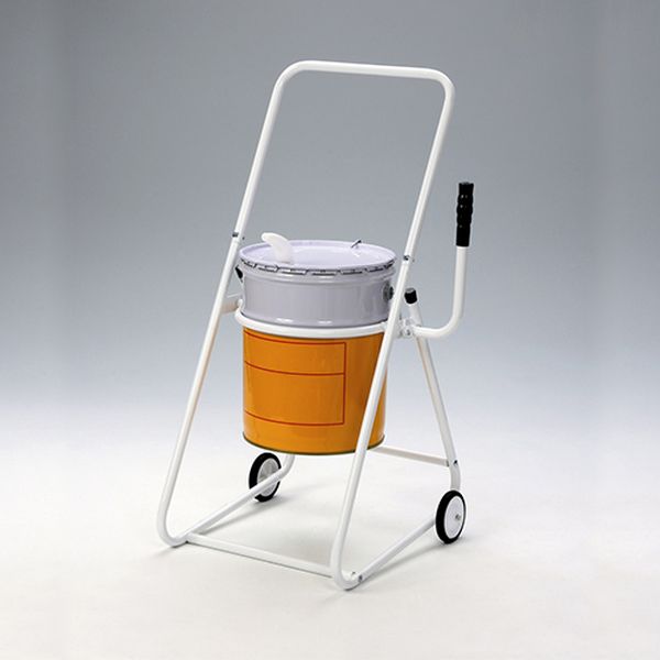 サイズ：530(W)×460(D)×940(H)mm適用缶：ペール缶10〜20L用組立方法：移動組立式1段式給油はハンドルを傾けるだけキャスター付き缶のセットはワンタッチで簡単です。ポリ蛇口付なので油などのこぼれ・たれもなく確実に容器に給油...