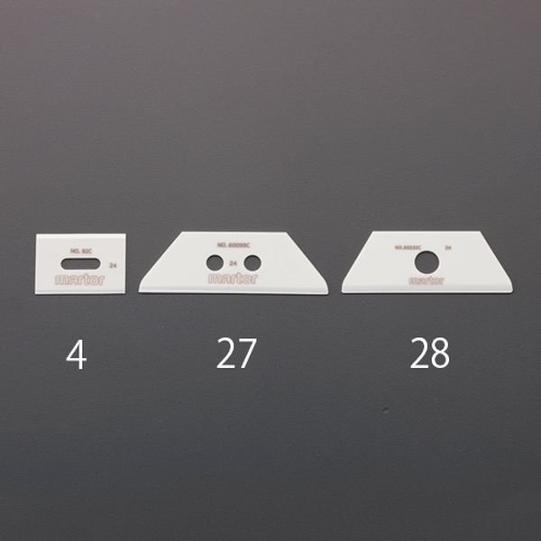 EA589CT-1,EA589CT-5用替刃刃材質：セラミック刃長：26mm刃幅：18.5mm刃厚：0.5mm入数：2枚スチール製の替刃より長い間、切れ味を維持できます。セラミックの特性上、固い物を切ると刃が欠けたり割れることがあります。E...