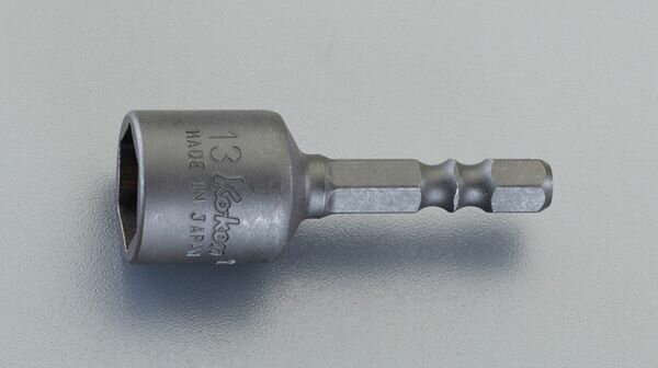 六角シャンク：1/4”6ポイント先端マグネット付対辺(mm)：13外径(mm)：18全長(mm)：50差込部の窪みがダブル入数：1個EA612AG-13A楽天 JP店　