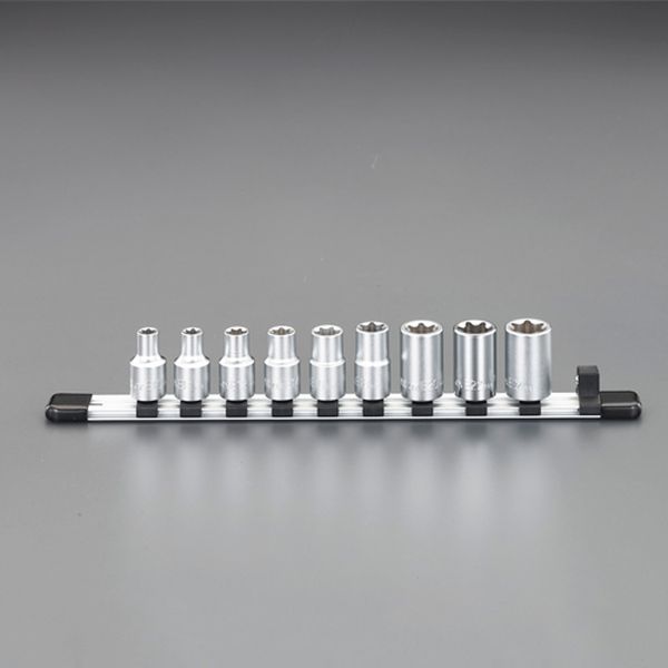 サイズ：E10・E11・E12・E14・E16・E18・E20・E22・E24(9個組)全長(mm)：40差込角：1/2”重量(kg)：0.78ソケットホルダー付入数：1STEA618KX-1楽天 JP店　
