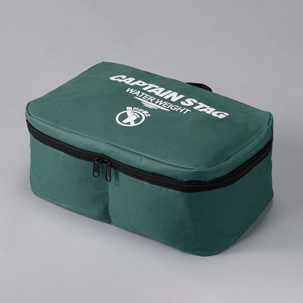 容量：10L（5L×2）サイズ：300(W)×180(D)×140(H)mm重量：230g材質：タンク：塩化ビニル樹脂 バッグ：ポリエステル満水時重量：約10kg（5kg×2）ペグが使えない場所での設営に便利脚部に取り付けられるマジックテー...