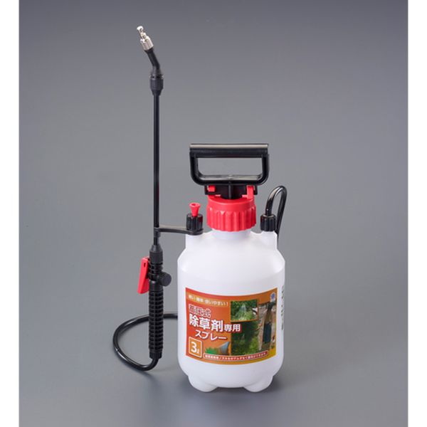 容量：3Lサイズ：φ150×360(H)mmノズル長：300mmホース長：1350mm重量：820g材質：本体：ポリプロピレン タンク：ポリエチレン 耐圧ホース：軟質ビニール樹脂 ノズルパイプ：グラスファイバー 除草剤専用ノズル：真鍮製クロ...