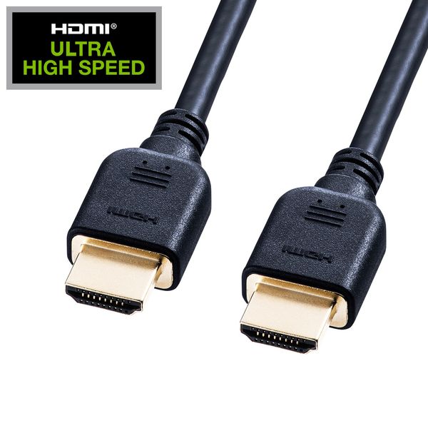 メーカー：サンワサプライ型番：KM-HD20-U20カラー：ブラック外径：約6.0mm規格：ULTRA　HIGH　SPEED　HDMIケーブル認証品ケーブル長：2mコネクタ仕様：HDMIプラグ−HDMIプラグ（HDMI　タイプAコネクタ-タ...