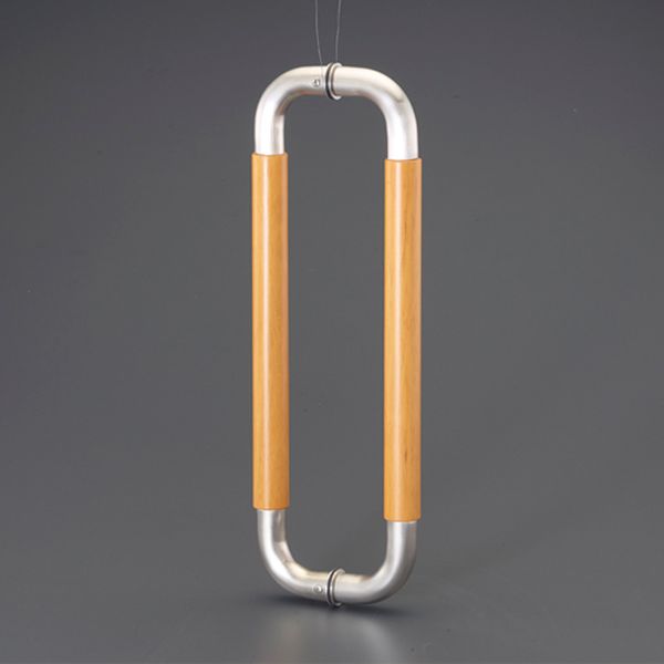 ねじ：M8ねじ間：425mm取手幅：φ31mm高さ：70mm色：ライトオーク適応扉厚：10〜55mm材質：天然木・ステンレス付属品：ナベ小ねじ：M8×70mm、M8×90mmヘアーライン仕上げ無機抗菌剤・塗装(木部表面)引戸、ガラス戸の表裏...