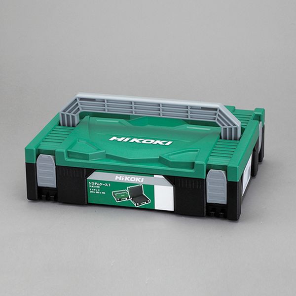 メーカー：HiKOKI型番：0040-2656サイズ(W×D×H)mm：内寸：350×270×70 外寸：395×295×105重量(kg)：1.4耐荷重(kg)：100材質：ポリエチレン積み重ねて連結できる！4箇所のラッチでしっかり連結！...