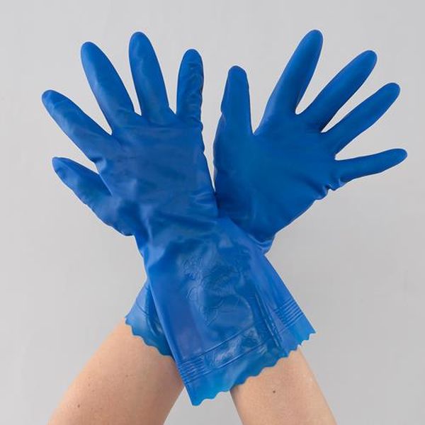 ●サイズ…M●全長(mm)…300●掌周り(mm)…200●中指長さ(mm)…78●厚み…0.4mm●カラー…ブルー●材質…樹脂部：塩化ビニール●入数…1双●手にフィットして指先感覚が活かせる薄手タイプです。●滑り止め加工により、高い滑り止...