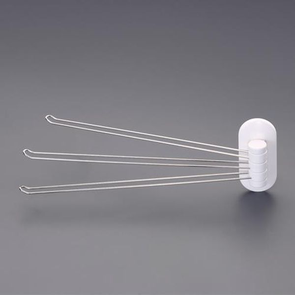 ●サイズ(mm)…335（W）×110（D）×50（H）●ハンガー…3本●材質…ABS樹脂、ステンレススチール、合成ゴム系粘着剤●耐荷重…450g（150g/1本）●付属品…はがせるテープ2枚入×2枚●粘着式●乾きの早いダブルアーム構造のロ...