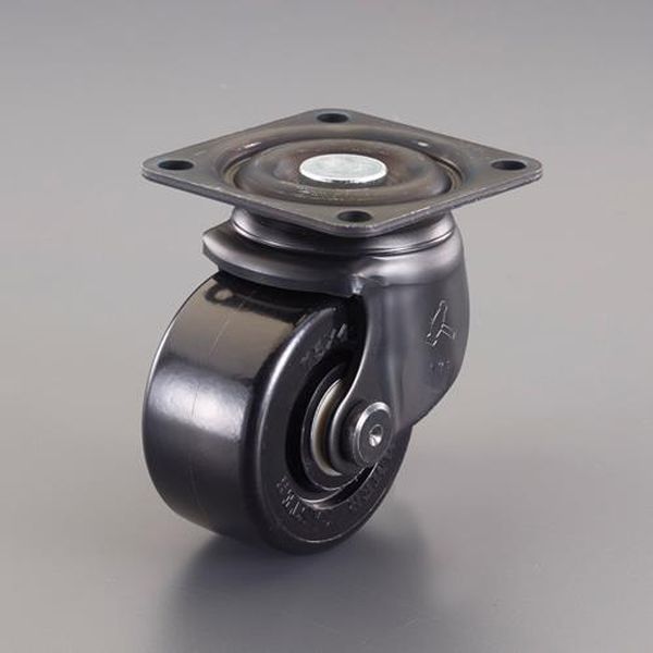 ●仕様…自在ストッパー無●車輪径×幅(mm)…75×40●耐荷重(kg)…300●材質…金具：スチール（黒色三価クロム化成処理）、車輪：ナイロン●全高(mm)…100●穴径（P）…8.8mm●取付寸法(X×Y)…63×63mm●取付座(A×...