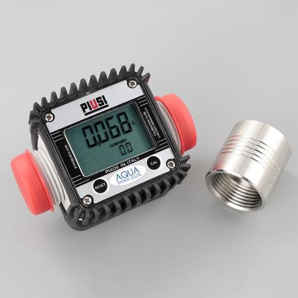 ●電源…単4電池×2本（付属）●流量範囲…6〜120L/分●精度…±1.0%●接続サイズ…G1”オス（G1”メスソケット付）●材質…ポリプロピレン、ステンレス●適用…アドブルー、水●計量方式…タービン（液晶デジタル表示）●最大使用圧力…2M...