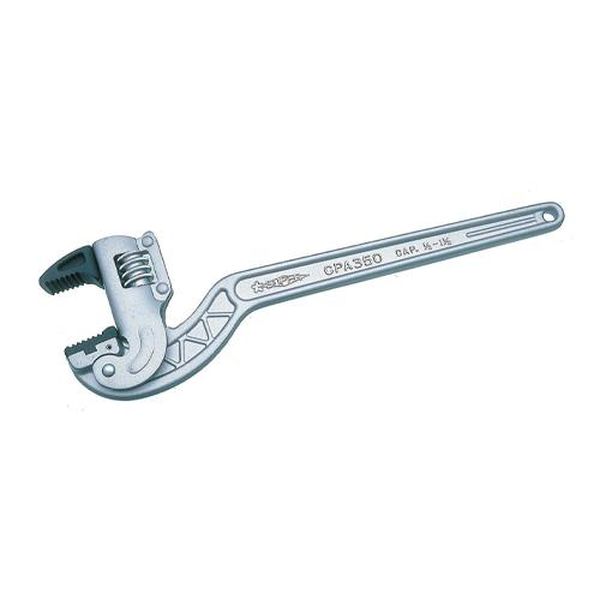 ●呼び全長…300mm●適合パイプ外径…15〜46mm●くわえられる管の呼び寸法…10A〜32A●重量…0.6kg●材質…アルミ合金・特殊合金鋼●仕上げ…シルバー焼付塗装、刃部：黒染、ウオーム：ニッケルクロムめっき●本体は軽くて丈夫なアルミ...