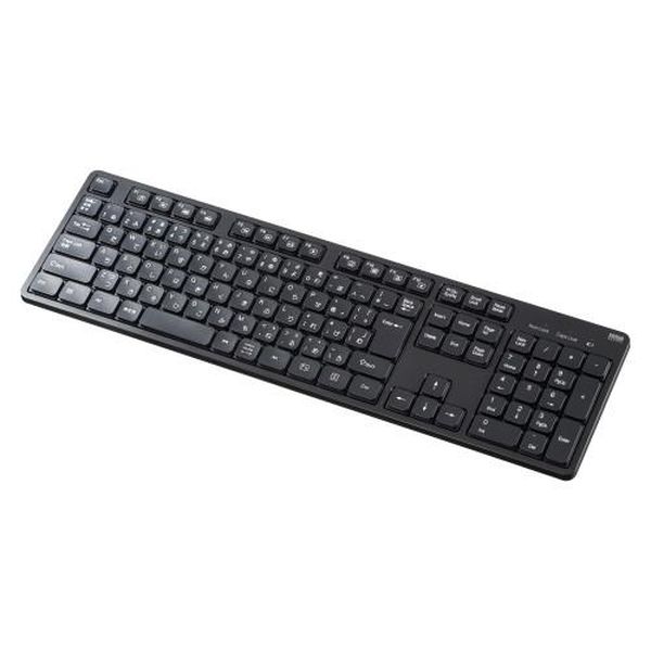 ●＜キーボード仕様＞●キー数…112キー●キーピッチ…19mm●キー表示…日本語●キーストローク…2.3±0.3mm●動作力…58±8g●キースイッチ…パンタグラフ方式●ワイヤレス方式…2.4GHz RF電波方式●バッテリー寿命…連続動作時...