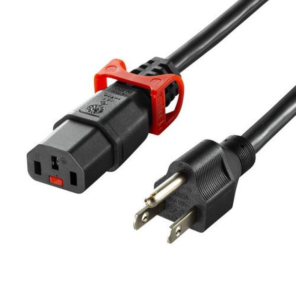 ●カラー…ブラック●定格容量…15A・125V（合計1500Wまで）●コネクタ仕様…IEC C13・NEMA 5-15P（3Pプラグ）●コード…HVCTF 2.0平方ミリメートル×3芯仕上がり外形寸法 直径約8.8mm●コード長…1m●使用...