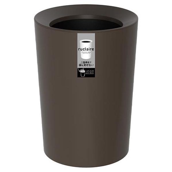 ●容量…6.7L●サイズ(mm)…φ222×318●色…茶●重量…796g●材質…カバー：ポリプロピレン、ポリスチレン容器：ポリプロピレン●入数…3個●本体にゴミ袋をセット、上からカバーを被せるからごみ袋が見えない2重構造の屑入れ。●オフィ...
