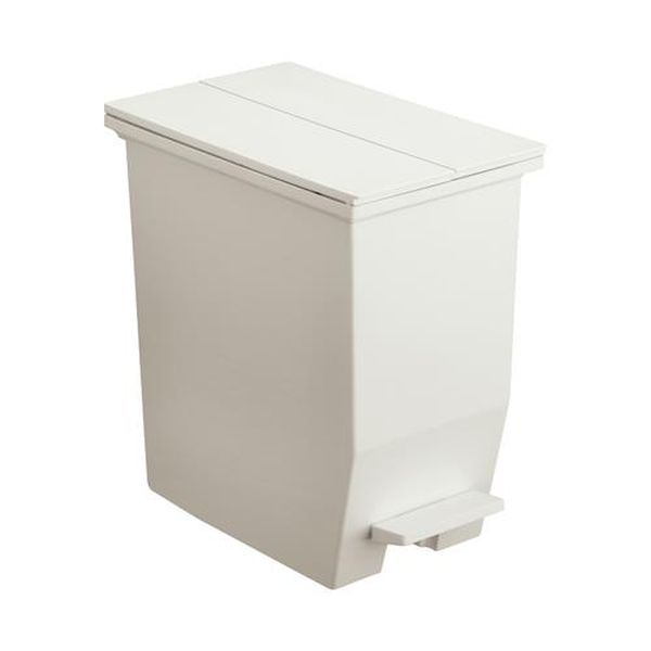 ●容量…20L●サイズ(mm)(W×D×H)…220×360×380●色…白●重量…1.2kg●材質…ポリプロピレン●蓋が両サイドへ開くため高さを取らず、コンパクトに納まるペダル式ゴミ箱です。●手前に引き出しやすい背面キャスター付●袋止め付...