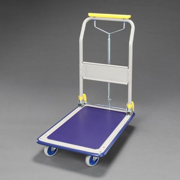 ●積載均等耐荷重…150kg●荷台サイズ…620×480mm●最外寸…760×480mm●床高さ…135mm●押手高さ…925mm●車輪径…100mm（グレーゴム車）●車輪…固定×2、自在×2●重量…13.5kg●荷台材質…スチール●折りた...