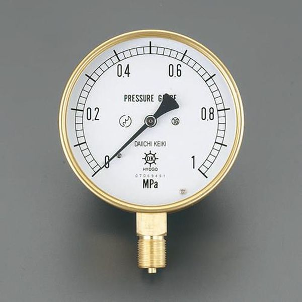 ●圧力(MPa)…0〜6.0●直径…75mm●取付ねじ…G3/8”●ケース材質…アルミ(金色ケース)●接続部材質…黄銅●精度…±1.6%F.S●使用流体…水、空気、油など●空圧、油圧、その他の一般圧力測定用として製作された兼価版の圧力計です...