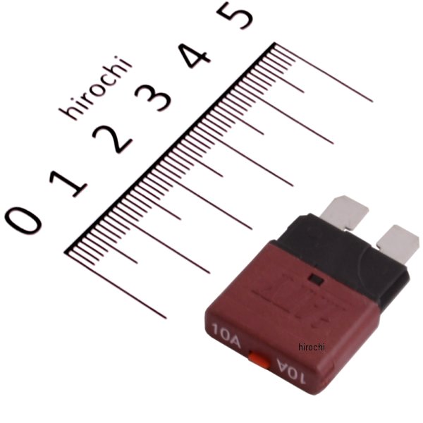 キジマ ヒューズブレーカーです。 汎用 仕様：10A タイプ：平型 入数：1個 サイズ：全長31mm(ツメ部除き25mm)×幅20mm×厚み6mm304-7084楽天 JP店　