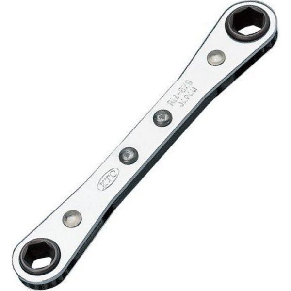 KTC 板ラチェットめがねレンチ 8mm×10mm強力な板バネにより“カチッ”“カチッ”と小気味よい連続音を発し、ラチェット作業ができます。頭部は薄形、めがね形状で狭い所の作業に適しています。(仮締め専用：本締め、サビ付いたボルト・ナットに...