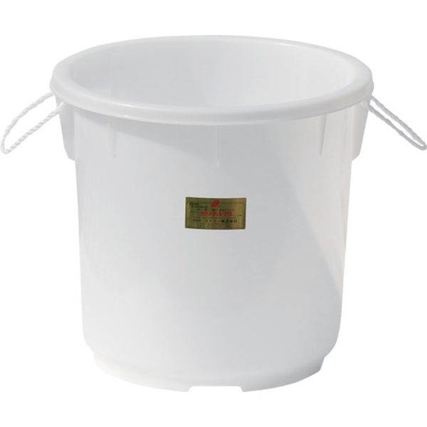 ・耐衝撃性に強いポリエチレン製です。・独特のベントローラーによりフタが密閉されます。・表面が滑らかで洗浄も簡単で衛生的です。・容量(L)：75・色：ホワイト・外形寸法(mm)外径：540・外形寸法(mm)高さ：502・外径(mm)：540・...