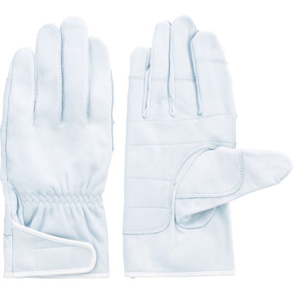 ・国産牛革使用で手によく馴染みます。・手のひら特大当付でタフな作業にも安心です。・機械工具、整備作業に。・色：白・サイズ：M・全長(cm)：23.0・手のひら周り(cm)：20.0・中指長さ(cm)：8.0・厚さ(mm)：0.7・袖口タイプ...