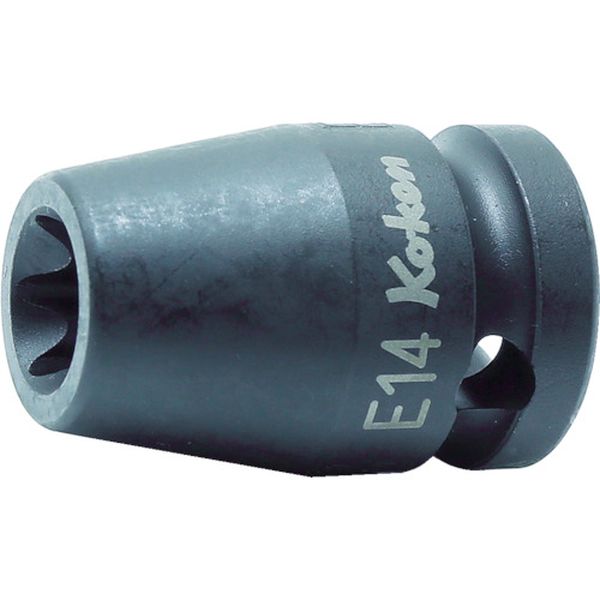・E型トルクス［［R下］］ボルト用のインパクトソケットです。・差込角(mm)：12.7・呼びNo.：E18・先端寸法(mm)：16.5・全長(mm)：38・対辺寸法(mm)：22.2・対辺(mm)：22.2・クロムモリブデン鋼(SCM435...
