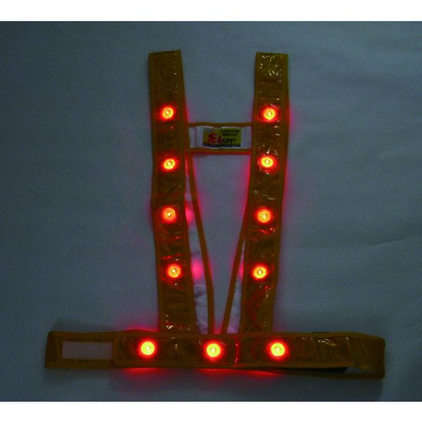 ・タスキ型なので作業性が良く動きやすいです。・ウエスト部が面ファスナーになっています。・工事現場で働く方や警備員、鉄道保線区の作業員に。・夜間ジョギングやウォーキングに。・色：ゴールド・LED色：赤・着丈(cm)：50・胴周り(cm)：10...
