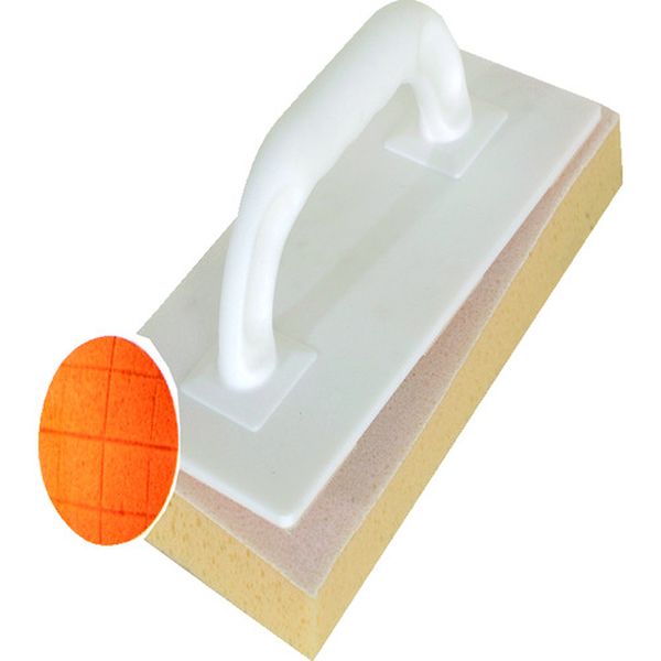 ・モルタル塗布後のタイル等の表面洗浄に使えるハンドル付きスポンジです。・片手で広範囲を効率よく洗浄することが出来ます。・マジックテープが取り付けられており、スポンジが交換できます。・色：白/黄・縦(mm)：140・横(mm)：280・厚さ(...