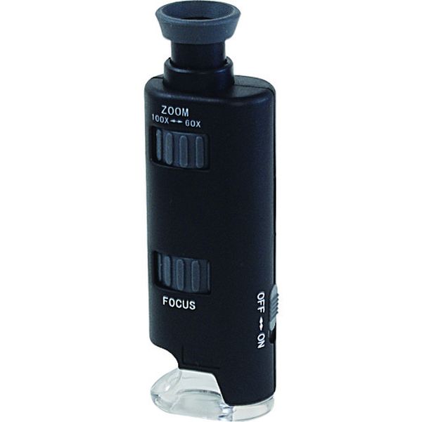 ・顕微鏡にLEDライトがついて、あらゆる被写体をより鮮明に観察、鑑賞できます。・被写体のより鮮明な観察、鑑賞に。・倍率(倍)：約60〜100・幅(mm)：32・奥行(mm)：22・高さ(mm)：84・電源(V)：ボタン電池LR41×3個(テ...