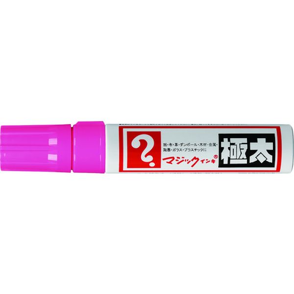 ・マジックインキシリーズの中で最も幅が広い極太タイプです。・別売の補充インキ・替ペン先により繰り返し使えます。・ポスター、ポップアートの作成に・インク色：桃・文字サイズ：極太・芯径(mm)：10×18・筆記線幅(mm)：10×18・替芯：M...
