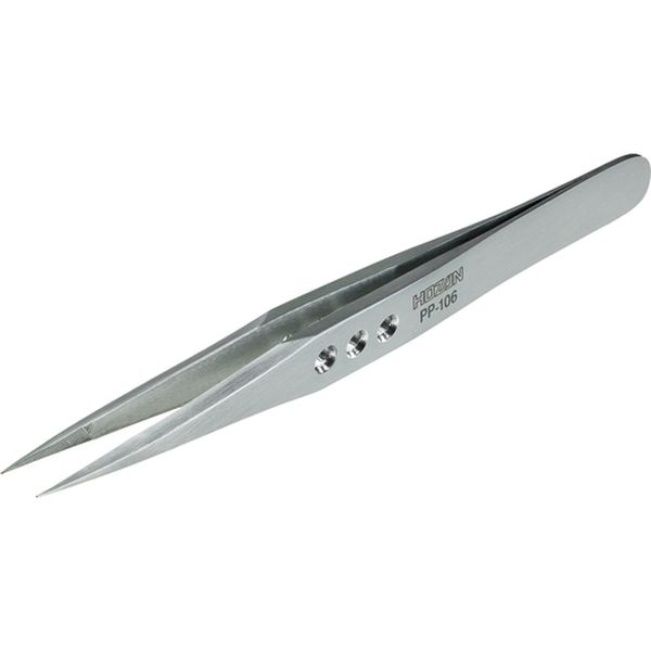 ・強力型ピンセットのハイグレードシリーズです。・先端ローレット付きで保持力を強化しています。・熱処理を施した強靭な素材を使用し、先端の厚みを残すことで過酷な使用でも曲がりにくい強度を実現しています。・プライヤーのように強くつかんでこじる作業...