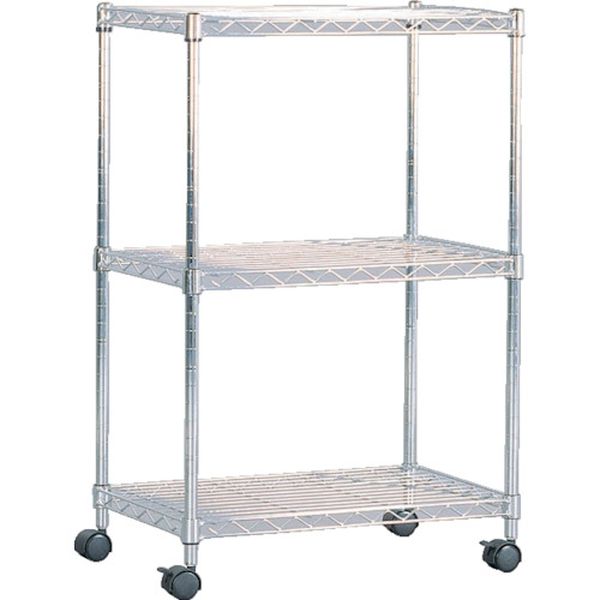 ・クロームメッキ仕上げのラックです。・クギやネジを使わずに簡単に組み立てることができます。・棚の高さは25mmピッチで変えることができます。・移動に便利なキャスター付です。・アイリスのメタルラックセット品や別売パーツと組み合わせて、オリジナ...