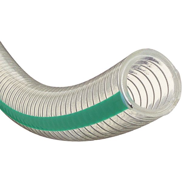 ・【食品対応】 非フタル酸系可塑剤使用し、食品・飲料・油脂食品の配管に使用可能な食品用耐圧ホースです。・硬鋼線コイル補強構造で折れ・つぶれに強く、バキューム輸送に最適です。・耐油性に優れ、食品用途以外の耐油配管にも最適です。・透明度が高く、...