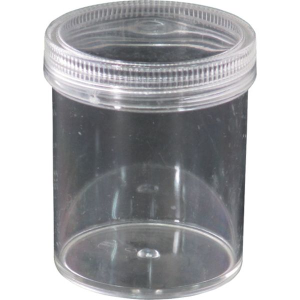 ・粉末・錠剤用標本瓶または見本容器として便利です。・直径(mm)：50・高さ(mm)：67・口径(mm)：48・容量(ml)：100・色：透明・フタ色：透明・中栓：なし・ねじ込フタ・耐熱温度：80℃・本体:ポリスチレン(PS)・液体の使用は...