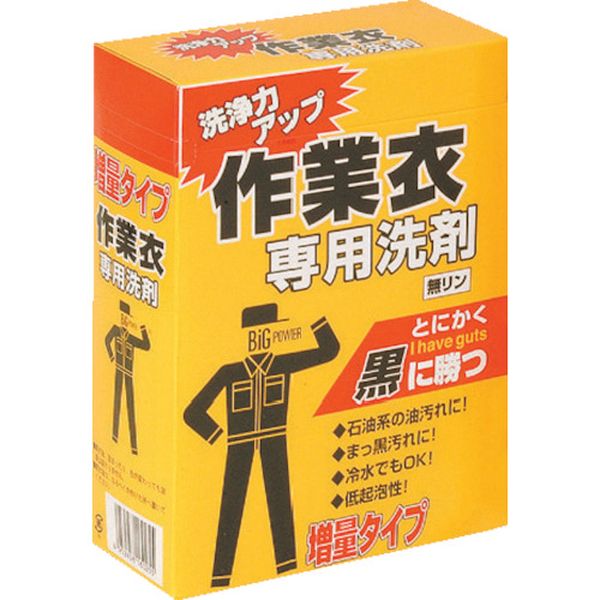 ・一般洗剤では落とせない、頑固な油汚れを強力に落とします。・作業衣、軍手、タオルなど素材を傷めず汚れをきれいに落とします。・作業服専用洗濯洗剤。・タイプ：粉末・容量(kg)：2.1・粉末タイプ・標準使用量：40g/水30L・主成分:直鎖アル...