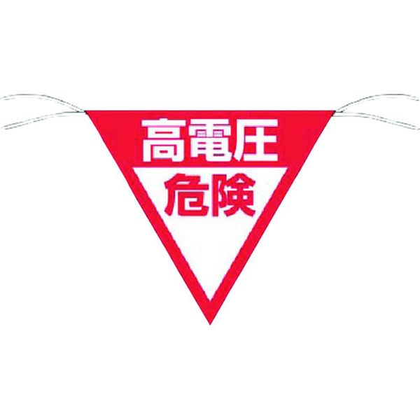・両サイドから出ているヒモで、ロープ・チェーン・単管などに簡単にくくりつけられ、その場にあった内容のものを手軽に掲示できます。・危険箇所などの注意喚起に。・表示内容：高電圧危険・取付仕様：ロープ止め・縦(mm)：300・横(mm)：300・...
