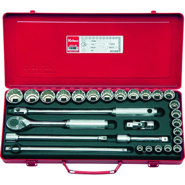 ・あらゆる機械整備に最適なソケットレンチセットです。・差込角(mm)：12.7・ソケット内容(mm)：10、11、12、13、14、15、16、17、18、19、20、21、22、23、24、25、26、27、28、29、30、32・ハンド...