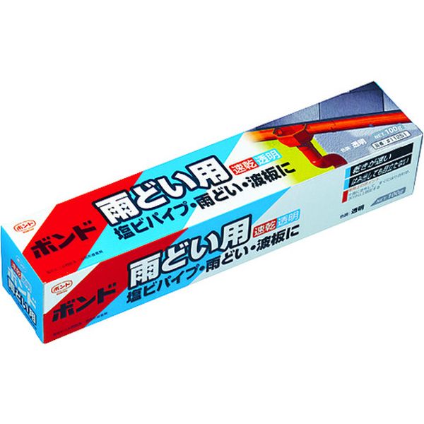 ・中粘度の速乾タイプです。・塗布性に優れています。・塩化ビニル製の雨どい・パイプ・波板の接着と補修に。・色：透明・容量(g)：100・チューブタイプ・主成分：塩化ビニル樹脂系・生産国 日本・JANコード 4901490112517・質量 1...