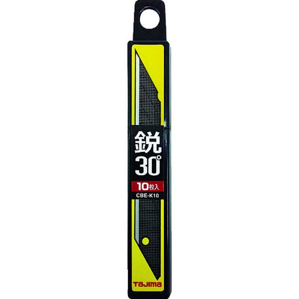 ・A型カッター用鋭角30°替刃です。・全長(mm)：86・刃厚(mm)：0.38・刃長(mm)：72・適合本体：DC-E395BK・刃タイプ：A型刃(0.38mm厚×9mm幅)・入数：10枚入り・適合商品：A型カッター各種・炭素工具鋼(SK...