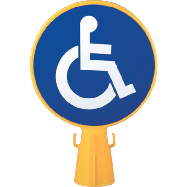 ・従来の看板より大きく見やすい『両面表示』です。・一般カラーコーンに被せるだけで簡単に取り付けできます。・持ち運びラクラクの軽量タイプです。・チェーンにつなぐ両サイドフック付きです。・レッドコーン用看板。・品名：コーン看板　車椅子マーク・表...