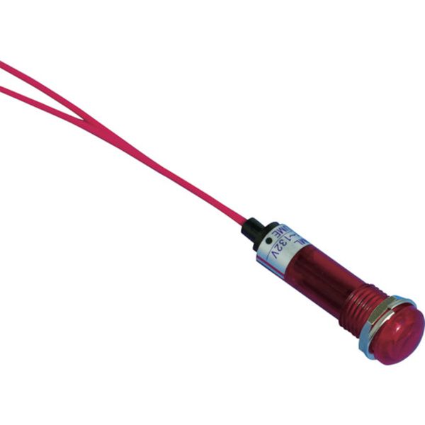・抵抗器内蔵の高輝度LED表示灯です。・AC/DC200V用電源にダイレクトに接続出来ます。・長さ200mmのリード線付です。・通電表示や警告表示などに。・レンズ色：赤・発光色：赤・定格電圧(V)：AC/DC200(180〜264)・定格電...