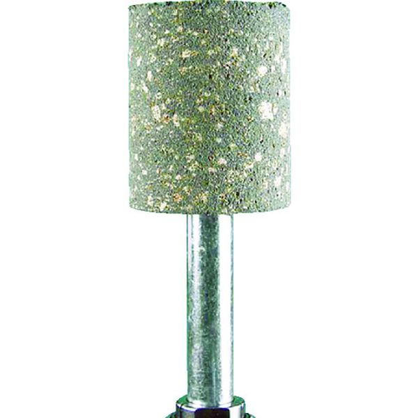 ・弾性効果により、スクラッチが入りにくく、均一な研削面が得られます。・粒度(#)：120・形状：円柱・外径(mm)：20・幅(mm)：25・軸径(mm)：6.0・軸長(mm)：34・最高使用回転数(rpm)：15000・硬さ：ミディアム・砥...