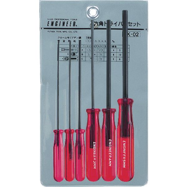 ・軸はクロムモリブデン鋼です。・携帯に便利なケース入りです。・組み立て保守作業等に最適です。・セット内容(本)：6・セット内容：DH-15、20、25、30、40、50・軸：クロムモリブデン鋼・グリップ：アクリペット・生産国 日本・JANコ...