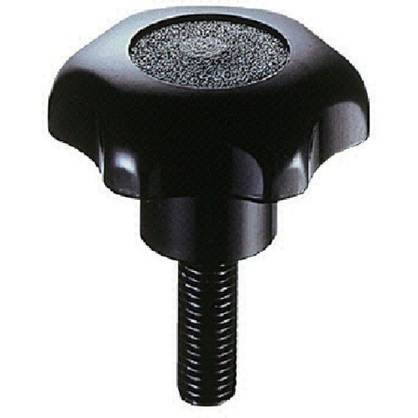 ・手にフィットして回しやすい樹脂製ノブの定番です。・外径(mm)：63・ノブ高さ(mm)：40・ねじ寸法：M12×1.75・ねじ長さ(mm)：50・おねじタイプ・ノブ:ポリアミド(PA)・おねじ:スチール・生産国 日本・JANコード 499...